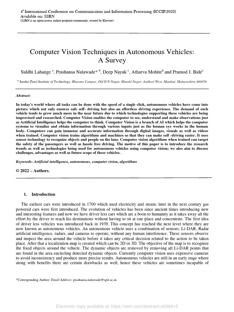 SSRN Id4296815 | PDF | Computer Vision | Image Segmentation