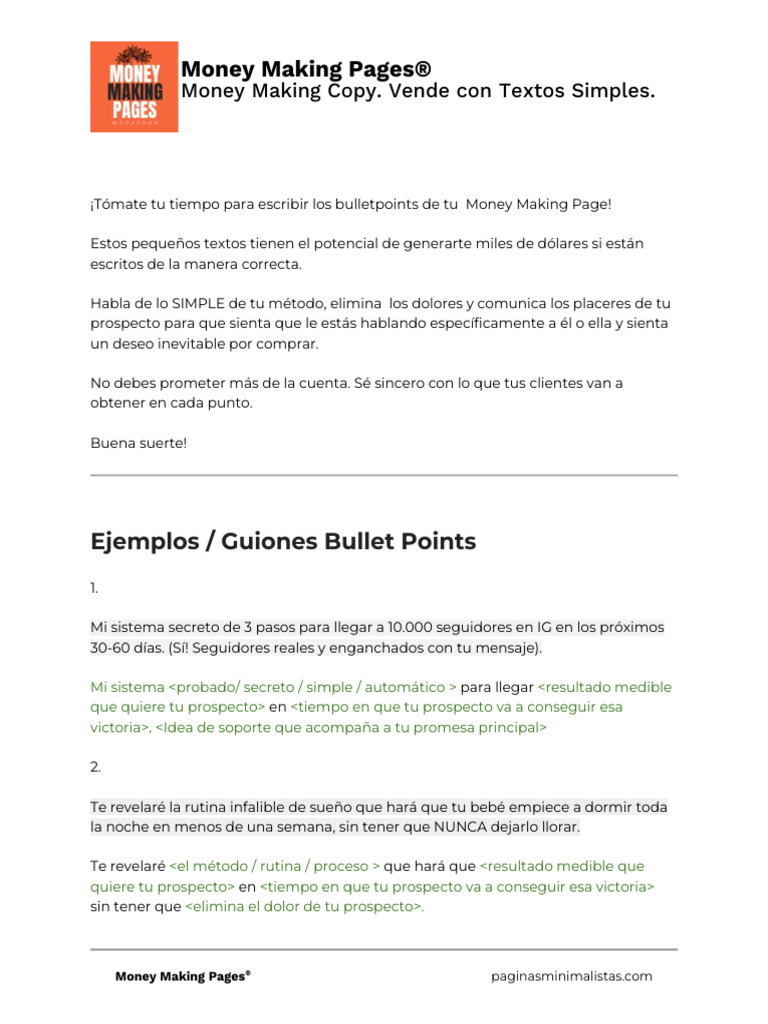 3 - Guiones Descargables Bullet Points | PDF