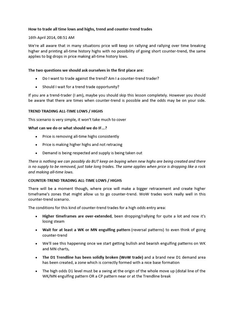 Trading All-Time Lows and Highs Guide | PDF | Investing | Economies
