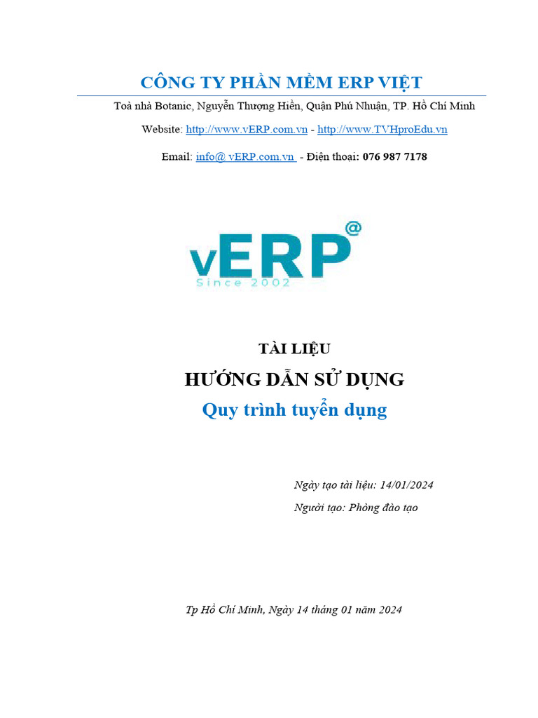 02 - HDSD Quy Trinh Tuyen Dung | PDF