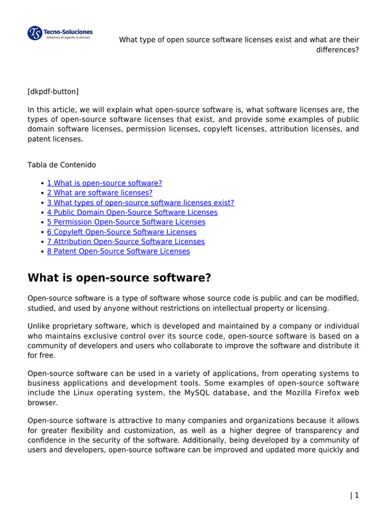 What Type of Open Source Software Licenses Exist and What Are Their ...