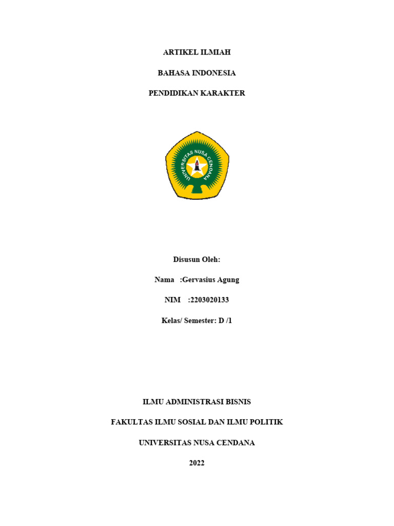 MAKALAH UAS Bahasa Indonesia. Gervasius Agung | PDF