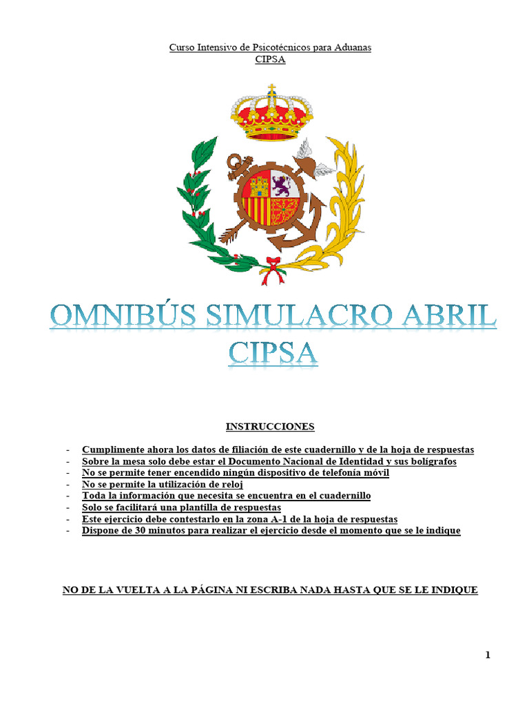 Omnibus Simulacro Abril Cipsa | PDF