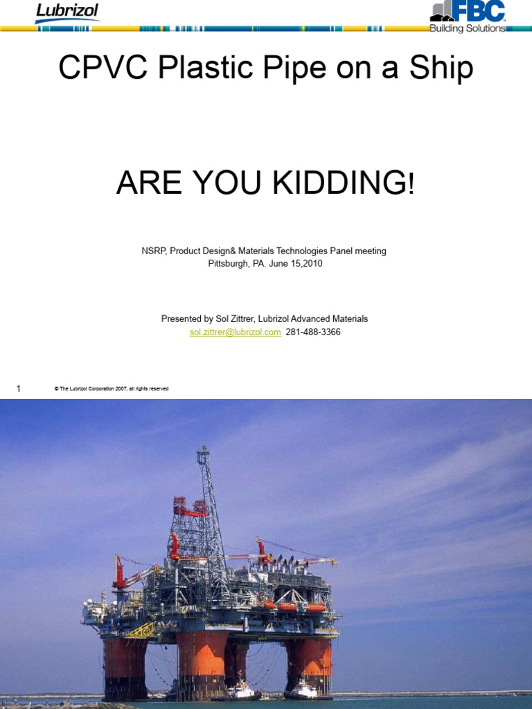 CPVC Plastic Pipe On A Ship ARE YOU KIDDING! - NSRP | PDF | Combustion ...