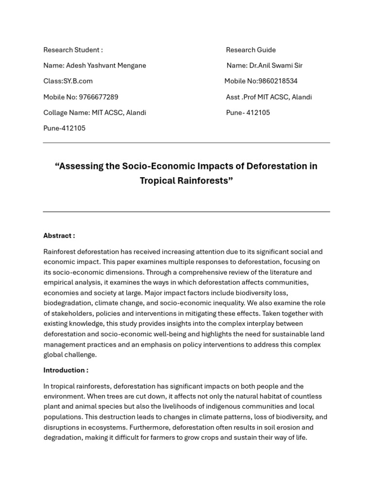 Tropical Rainforests | PDF | Deforestation | Sustainability