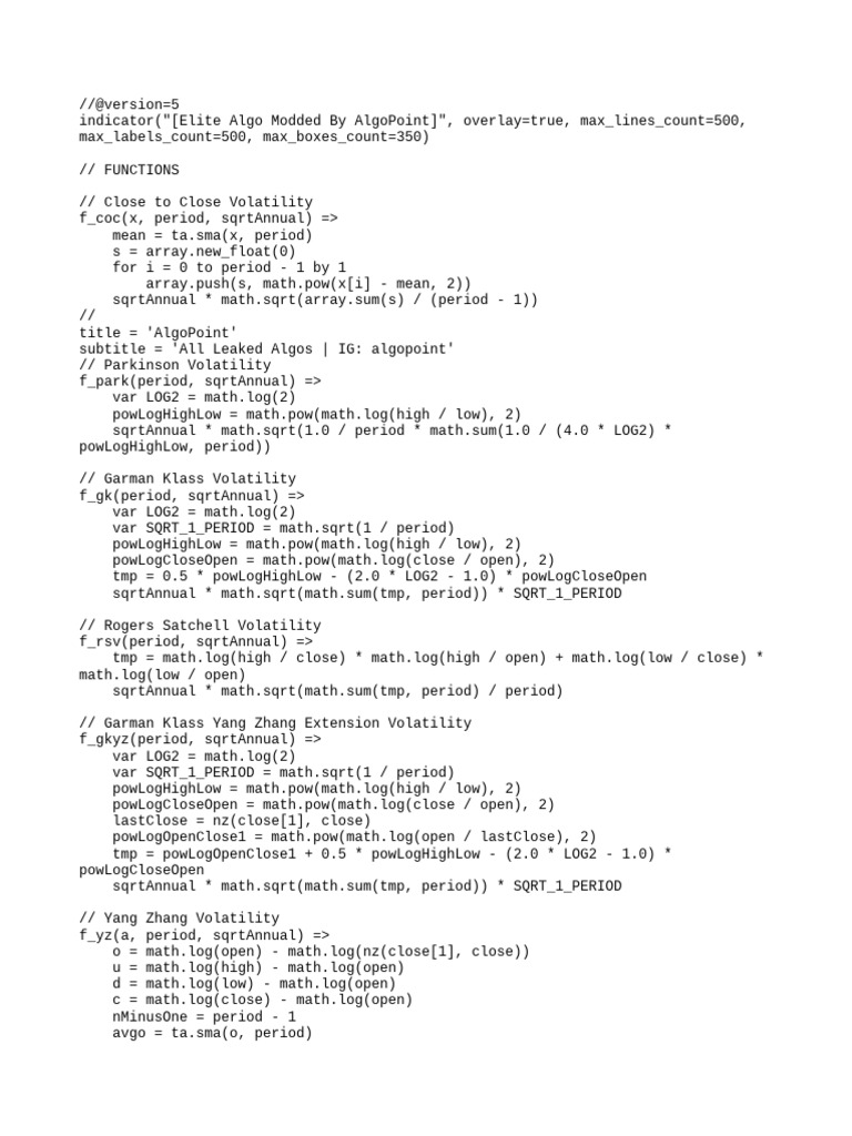Elite Algo Modded by AlgoPoint Premium | PDF | Market Trend | Market (Economics)