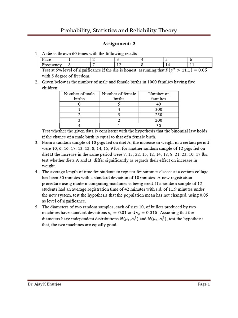 Assignment 3 | Download Free PDF | Standard Deviation | Statistical Inference