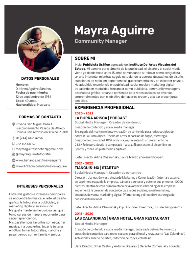 Perfil de Mayra Aguirre | PDF | Diseño gráfico | Publicidad