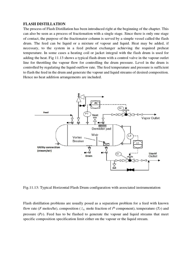 Flash Distillation - Class | PDF | Distillation | Pressure
