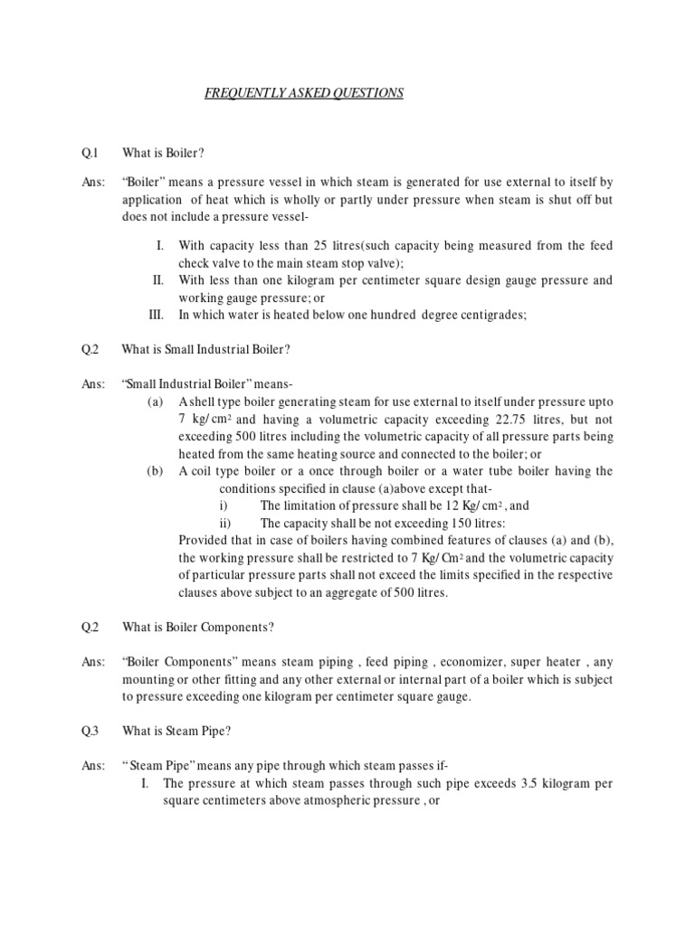 Faq's | PDF | Boiler | Steam