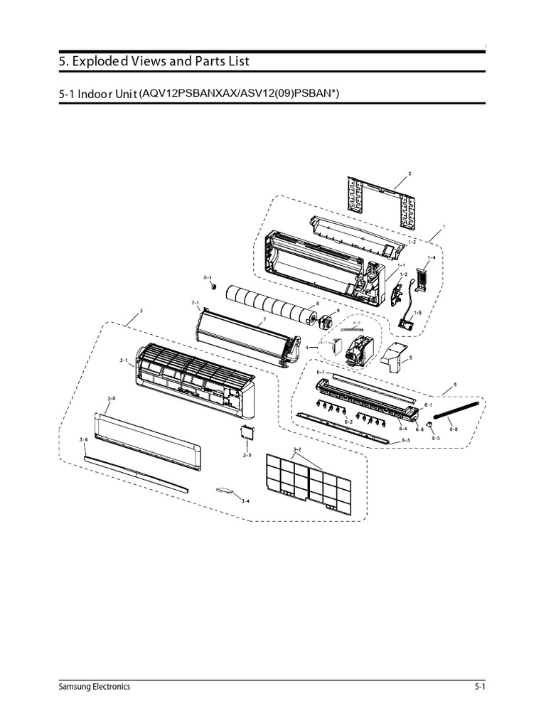 Samsung Aqv12psbanxax Asv1209psban Chassis Db41-00971a Exploded View ...