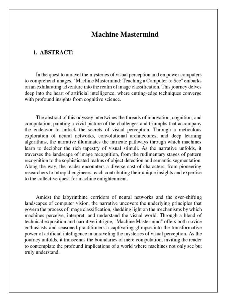 Machine Mastermind | PDF | Computer Vision | Perception