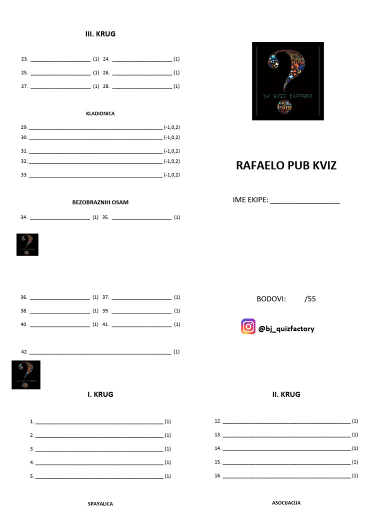 Lista Za Odgovore | PDF