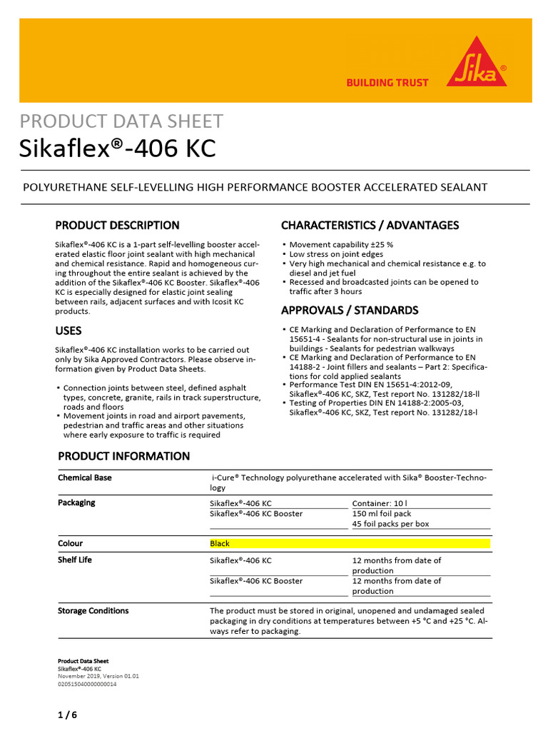 Sikaflex -406 Kc | PDF | Road | Paint