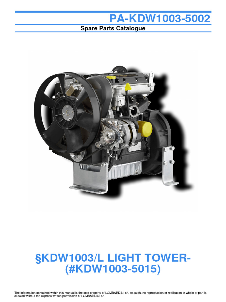 KDW1003 Parts Catalogue Overview | PDF | Engine Technology | Engineering