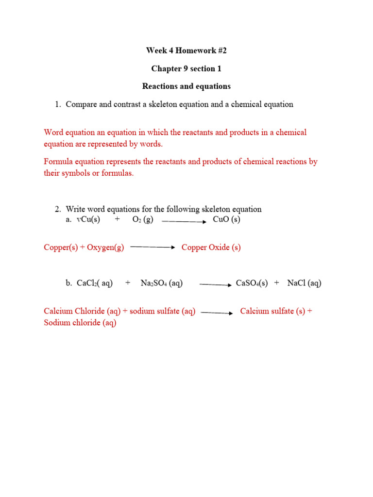 Chem 2 Week 4 HW - 2 | PDF