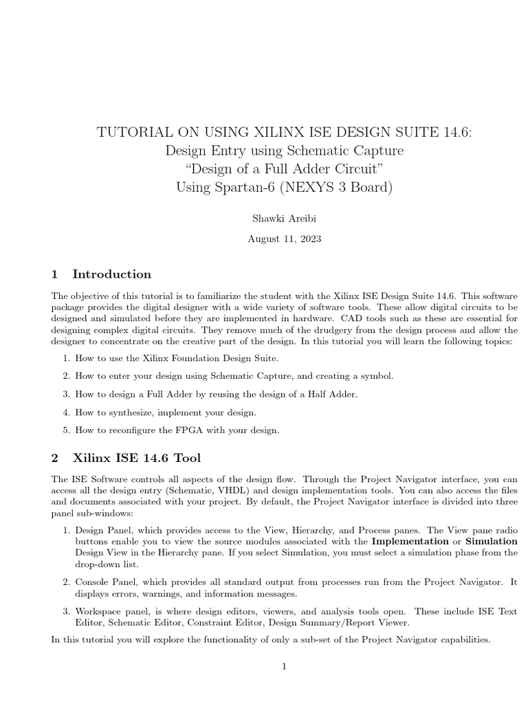 Ise Schematic Fulladder NEXYS3 SOE | PDF | Design | Computing