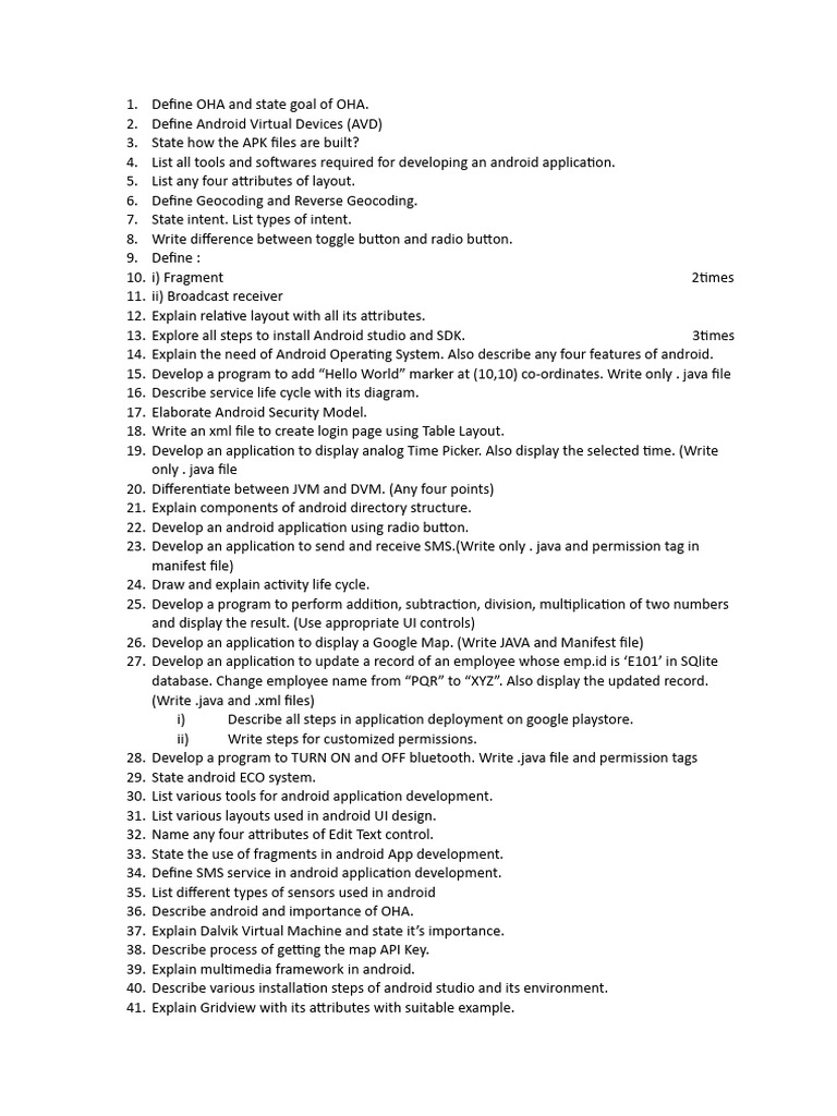 All Q | Download Free PDF | Android (Operating System) | Java (Programming Language)