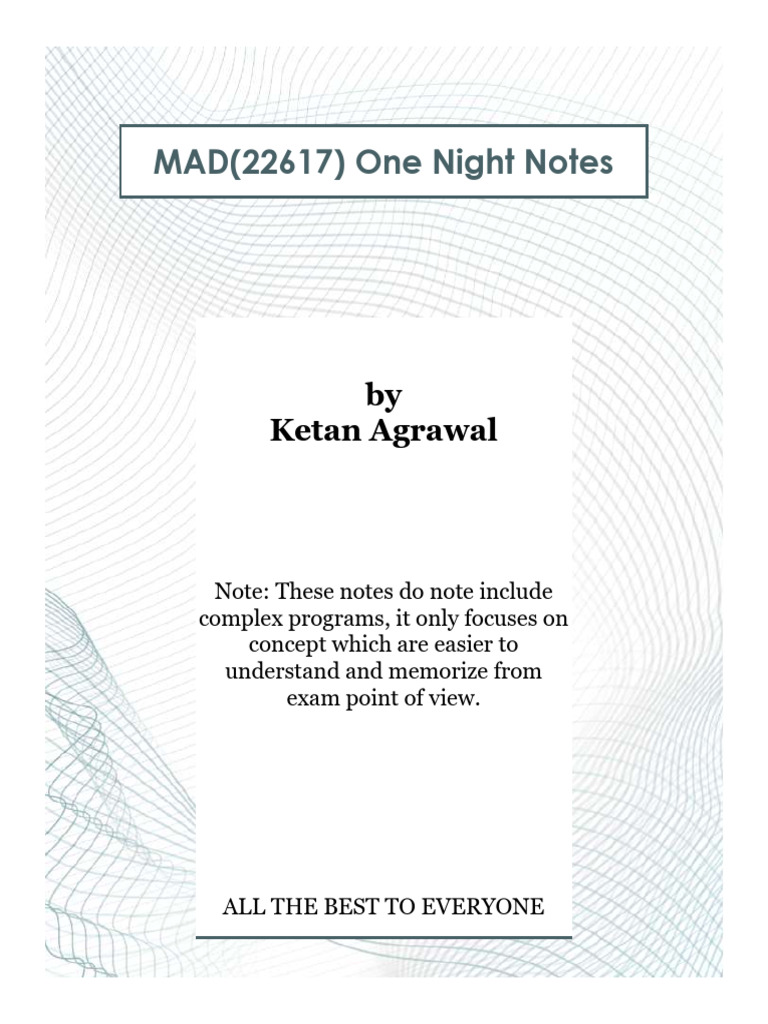 Chapterwise One-Night Notes | PDF | Android (Operating System) | Computing