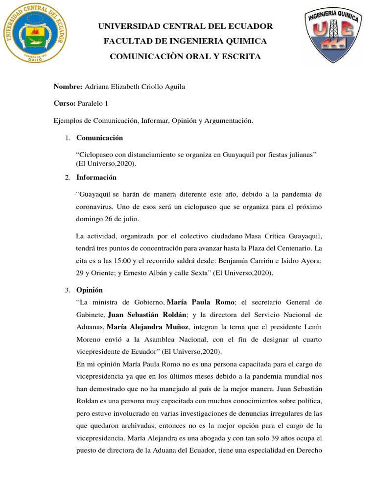 Ejemplos de C, I, O, A | PDF | Globalización biológica | Pandemia