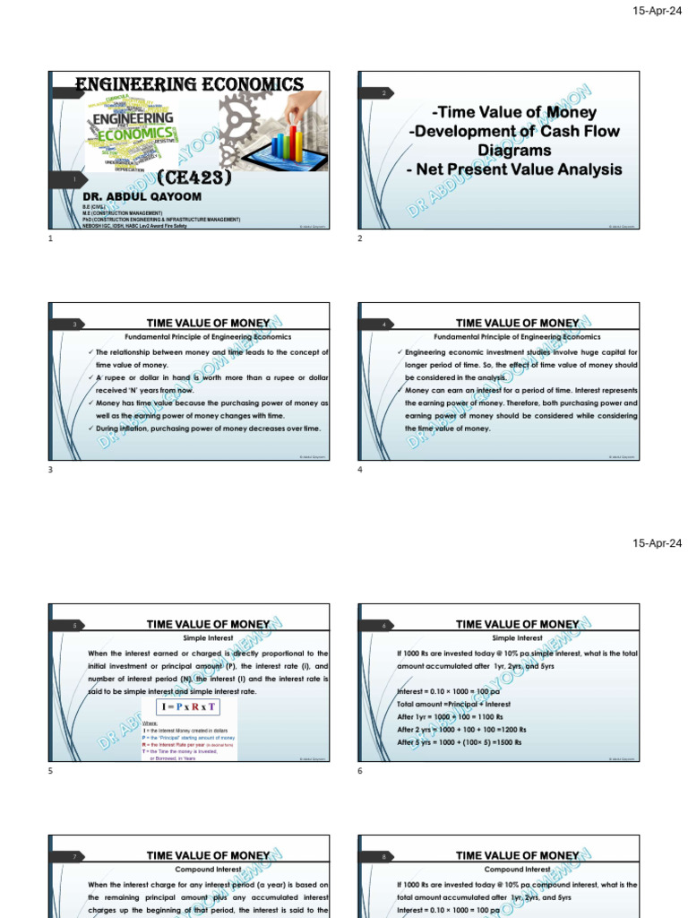 Lec 13-14 - NPV Analysis | PDF | Interest | Time Value Of Money