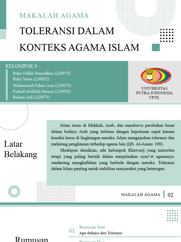 Toleransi dalam Agama Islam: Analisis dan Kasus | PDF