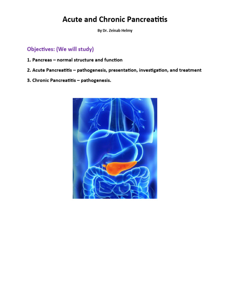 Acute and Chronic Pancreatitis | PDF | Pancreas | Exocrine System
