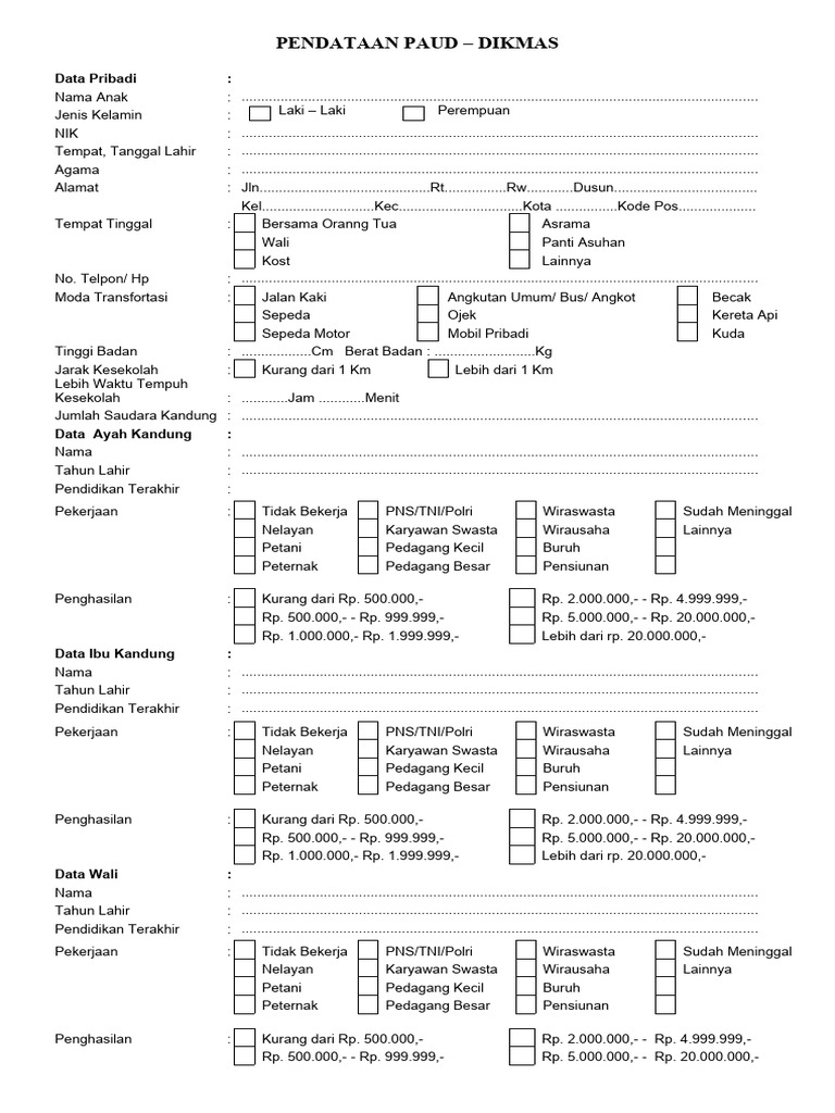 Format Formulir | PDF