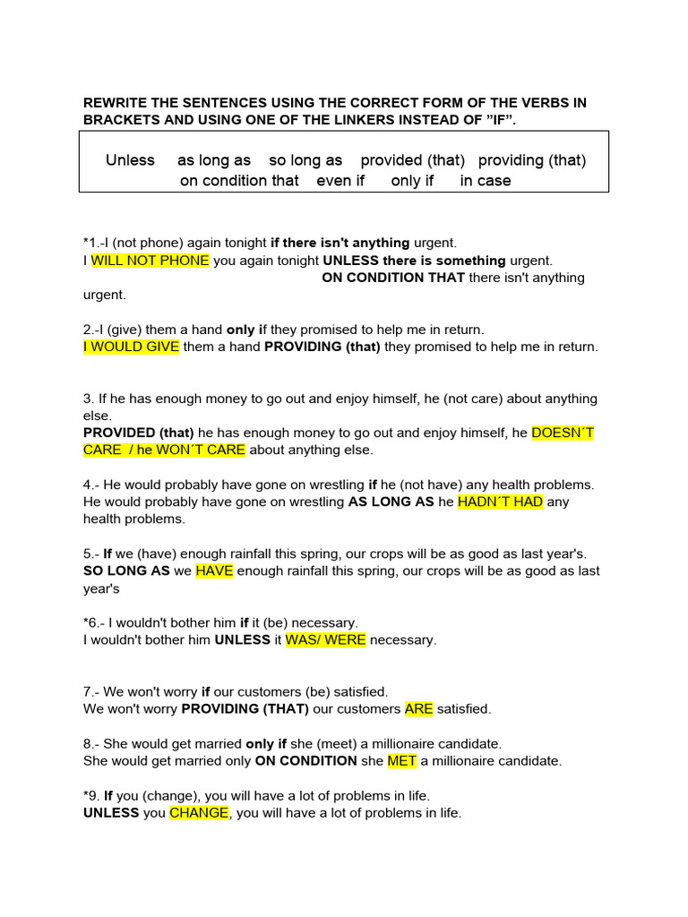 Conditional Linkers | PDF | Foreign Language Studies