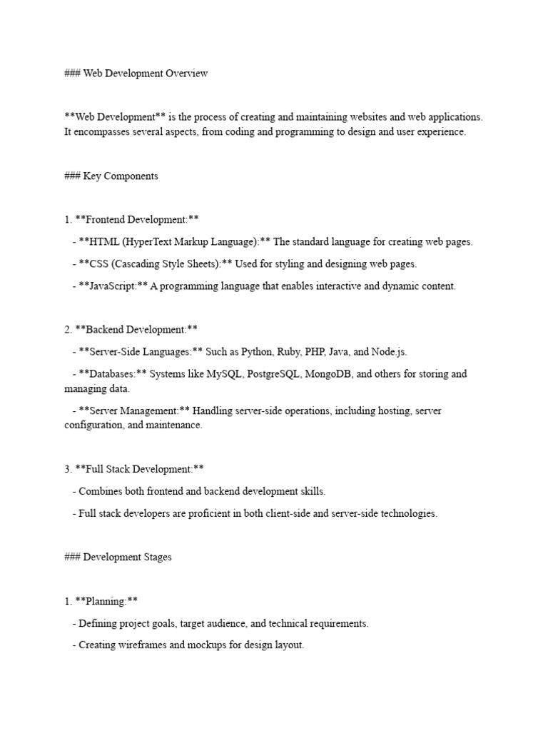 Web Development Pdf Web Development Dynamic Web Page