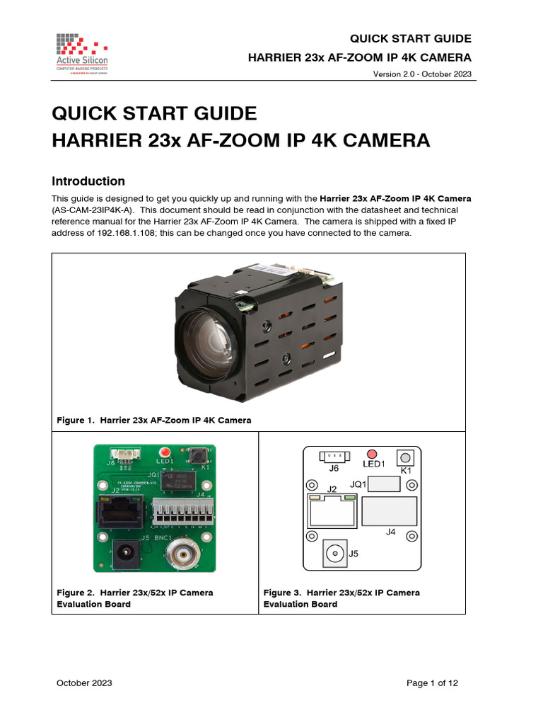 Harrier 23x IP 4K Camera QuickStart Guide | PDF | Internet Explorer | World Wide Web