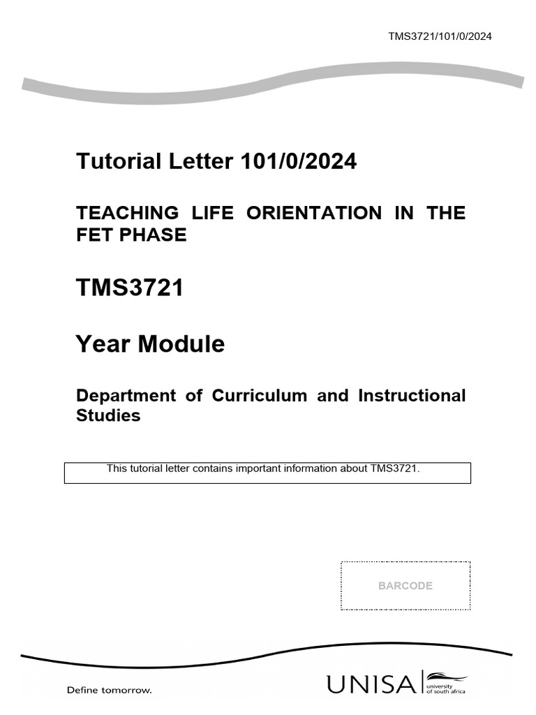 TMS3721 Tutorial Letter 101 | PDF | Educational Assessment | Turnitin