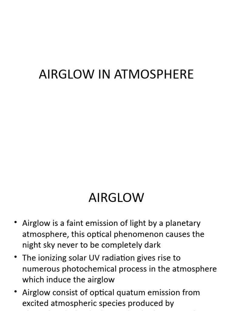 Airglow in Atmosphere | PDF | Atmosphere | Emission Spectrum