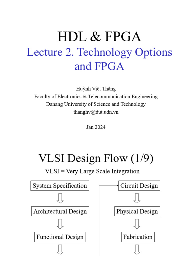 HDL and FPGA Ch02 HVT 2024 TechnologyOptions and FPGA | PDF | Field Programmable Gate Array ...