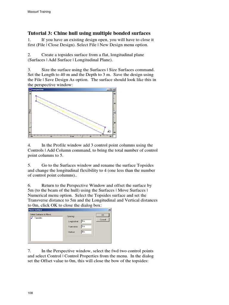 MSTutorial3 - Chine Hull Using Multiple Bonded Surfaces | PDF | Hull ...