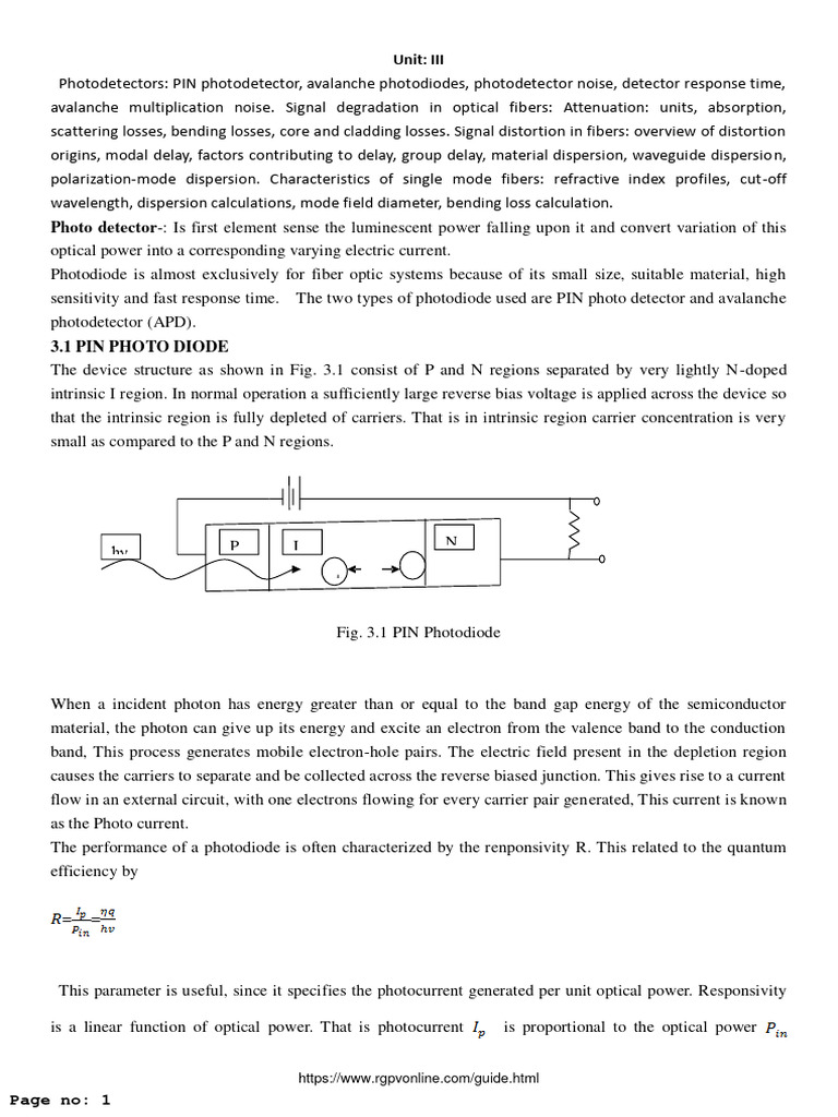 notes-optical-communication-unit-3 | PDF | Dispersion (Optics ...