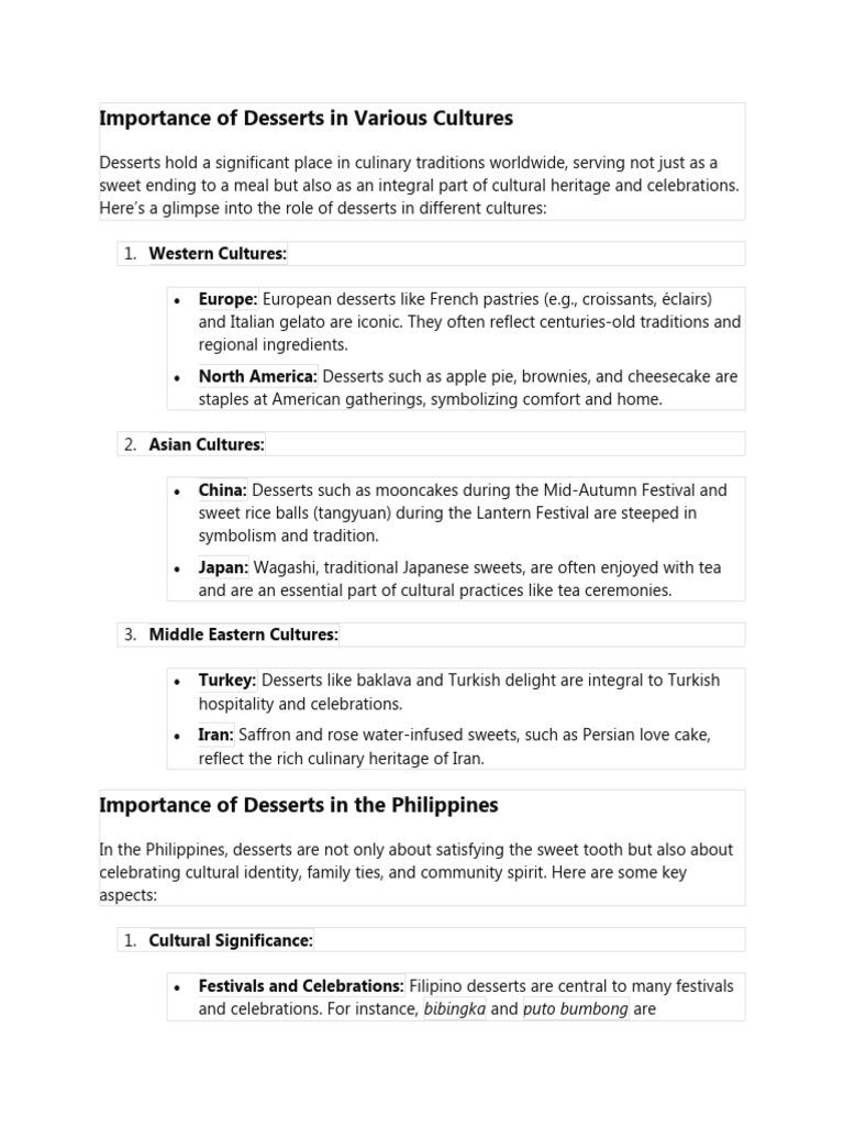 Filipino Desserts: Culture and Significance | PDF | Desserts | Foods