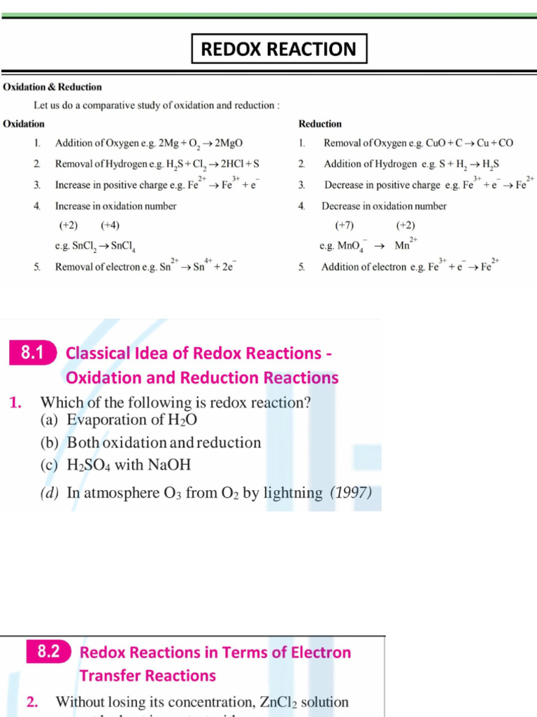 Neet, Redox Reaction | PDF