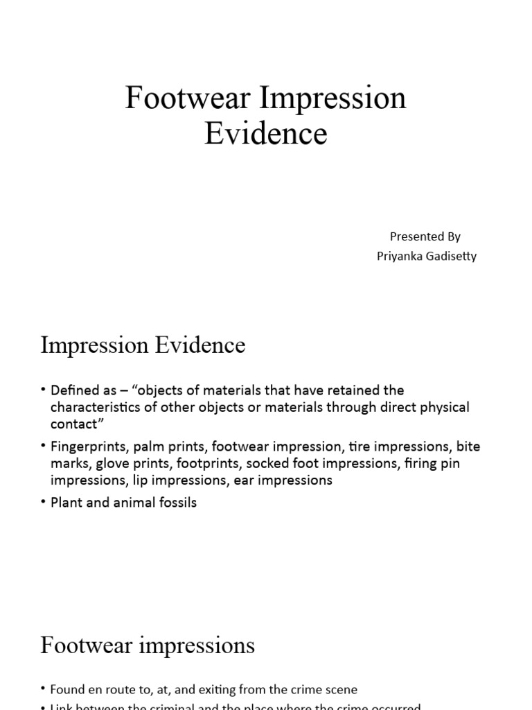 Understanding Footwear Impression Evidence | PDF | Crime Scene ...