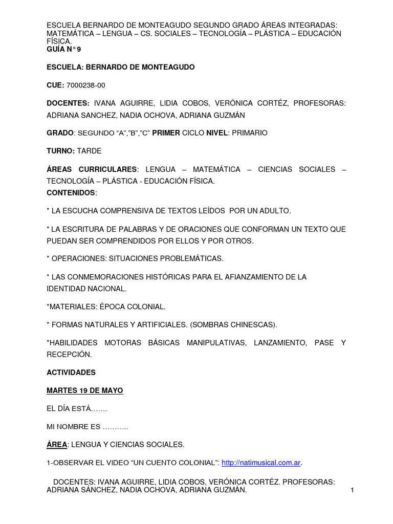 7000238-00 Bernardodemonteagudo Segundogrado Áreasintegradas Guía9 | PDF