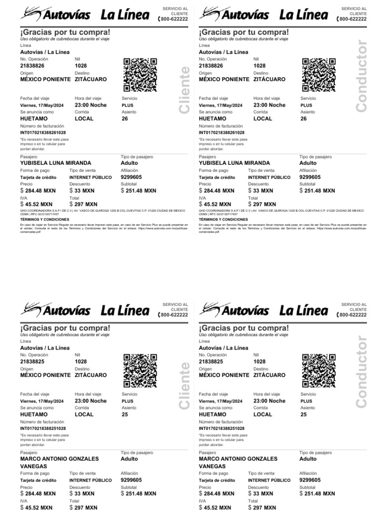 Boleto de Autobús Autovías Plus | PDF | Industrias de servicio