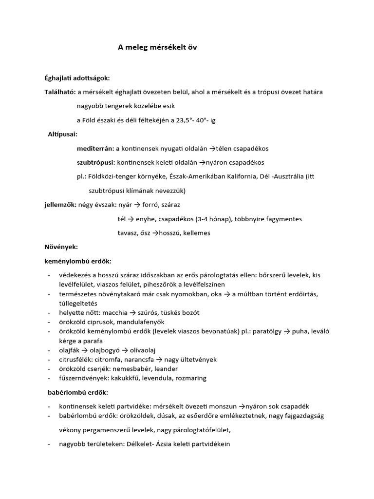 A Meleg Mérsékelt Öv 7. Új | PDF