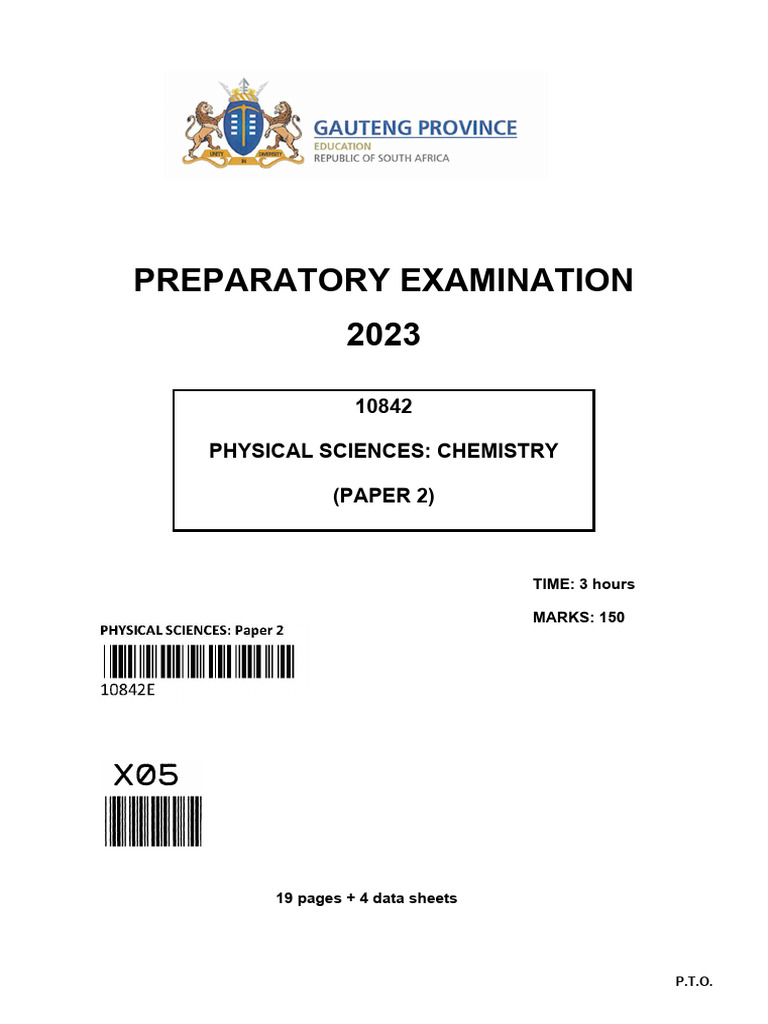 GR 12 Physical Sciences P2 (English) Question Paper | PDF | Chemical ... GR 12 Physical Sciences P2 (English) Question Paper | PDF | Chemical ...
