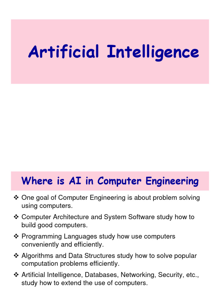 Ch1-Introduction to AI | PDF | Artificial Intelligence | Intelligence (AI) & Semantics