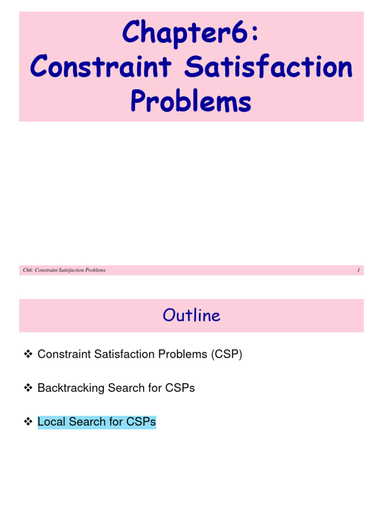 Ch6 ConstraintSatisfactionProblems | PDF | Models Of Computation ...