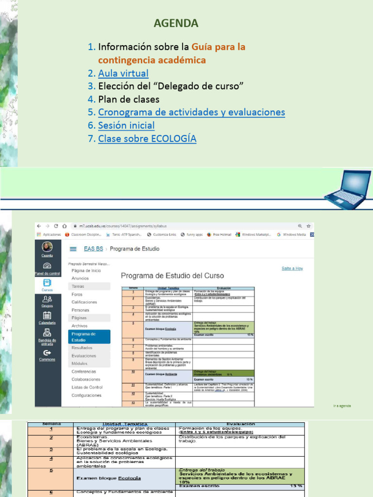 Agenda clase 1 EAS Ecología | PDF | Ecología | Ecosistema