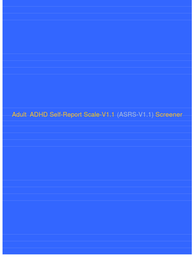 6Q ASRS English 2022 | PDF | Adult Attention Deficit Hyperactivity Disorder | Attention Deficit ...