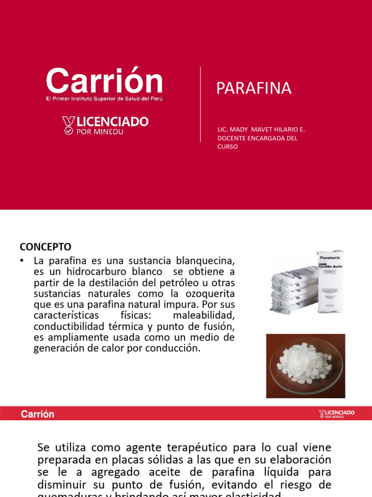 Parafina Carrion | PDF | Conduccion termica | Punto de fusion