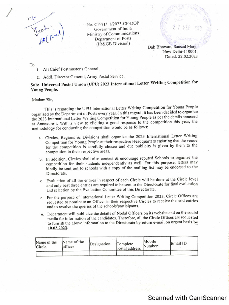 UPU Letter Writing | PDF