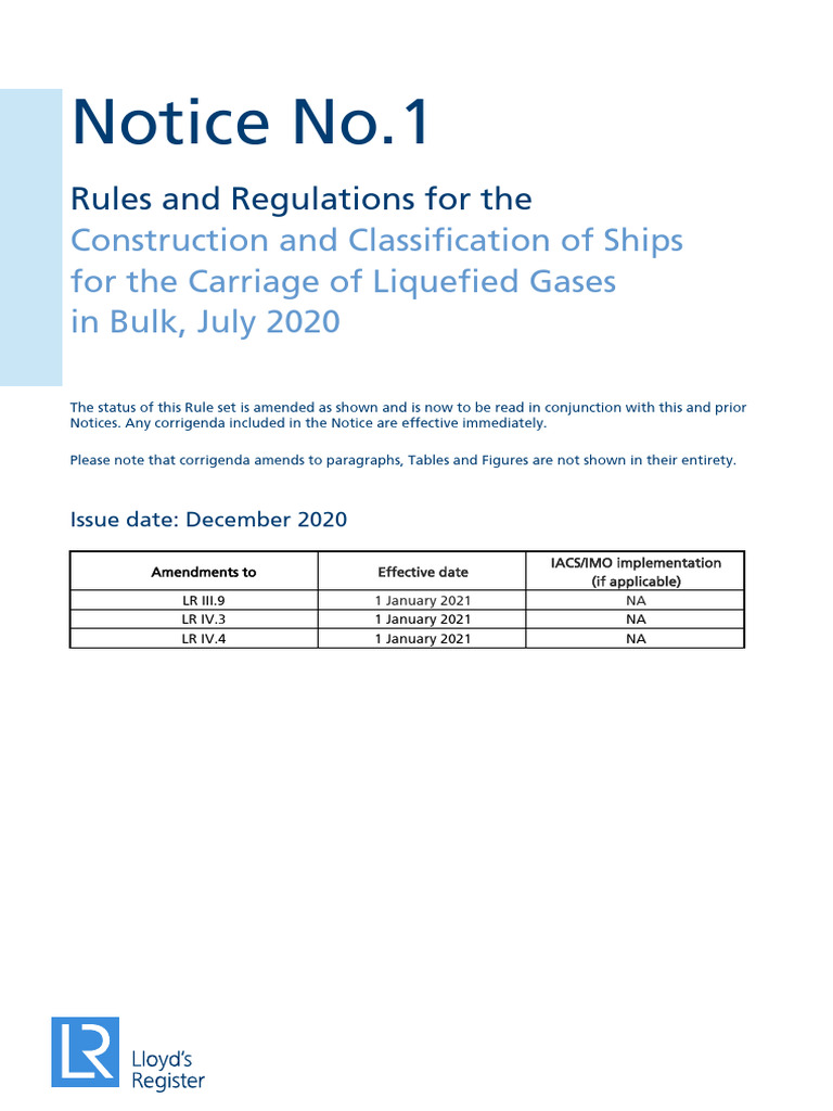 2022 DNV Construction and Classification of Ships For The Carriage of Liquefied Gases in Bulk ...